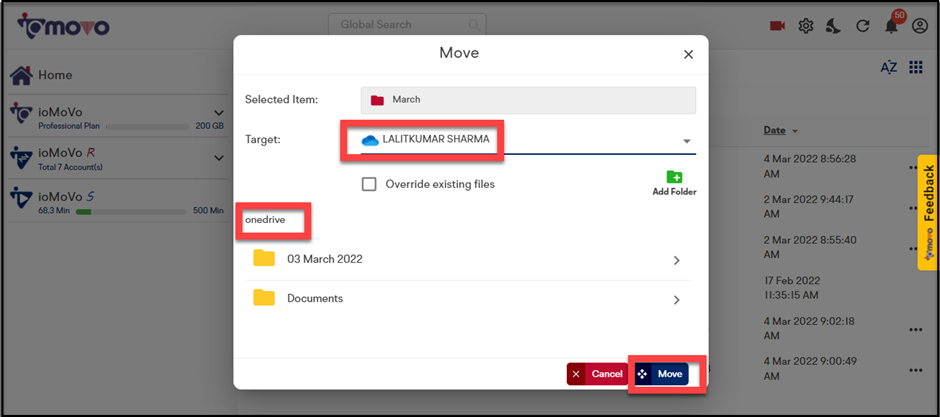 How to move file/folder to OneDrive? How to move file/folder to OneDrive?